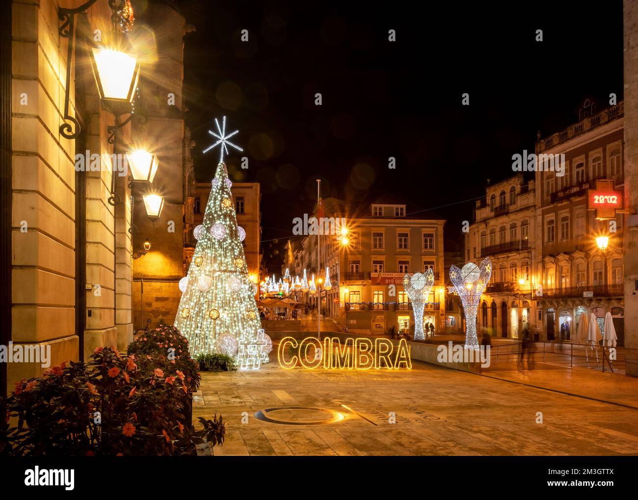 Coimbra, Portugal - December 1, 2022: Christmas lights in Coimbra ...