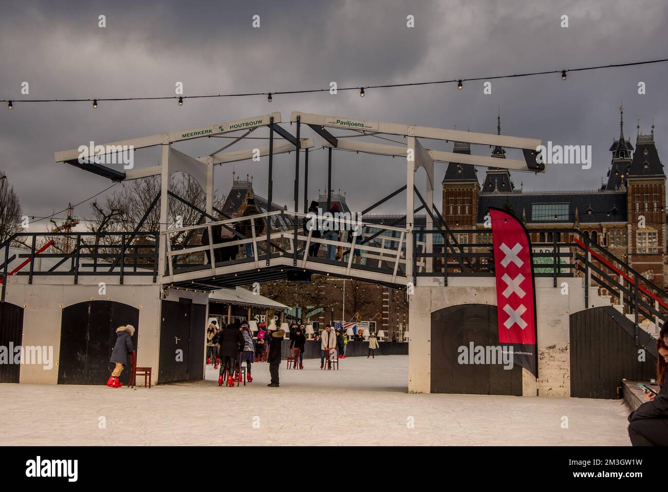 Amsterdam, Netherlands. December 2022. The ice skating rink on the ...