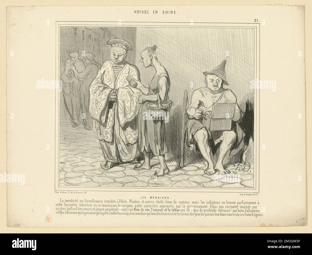 Les mendians. Honoré Daumier (1808-1879). Lithographs Stock Photo - Alamy