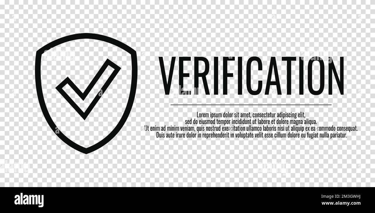 Vector illustration with word Verification on a transparent background ...