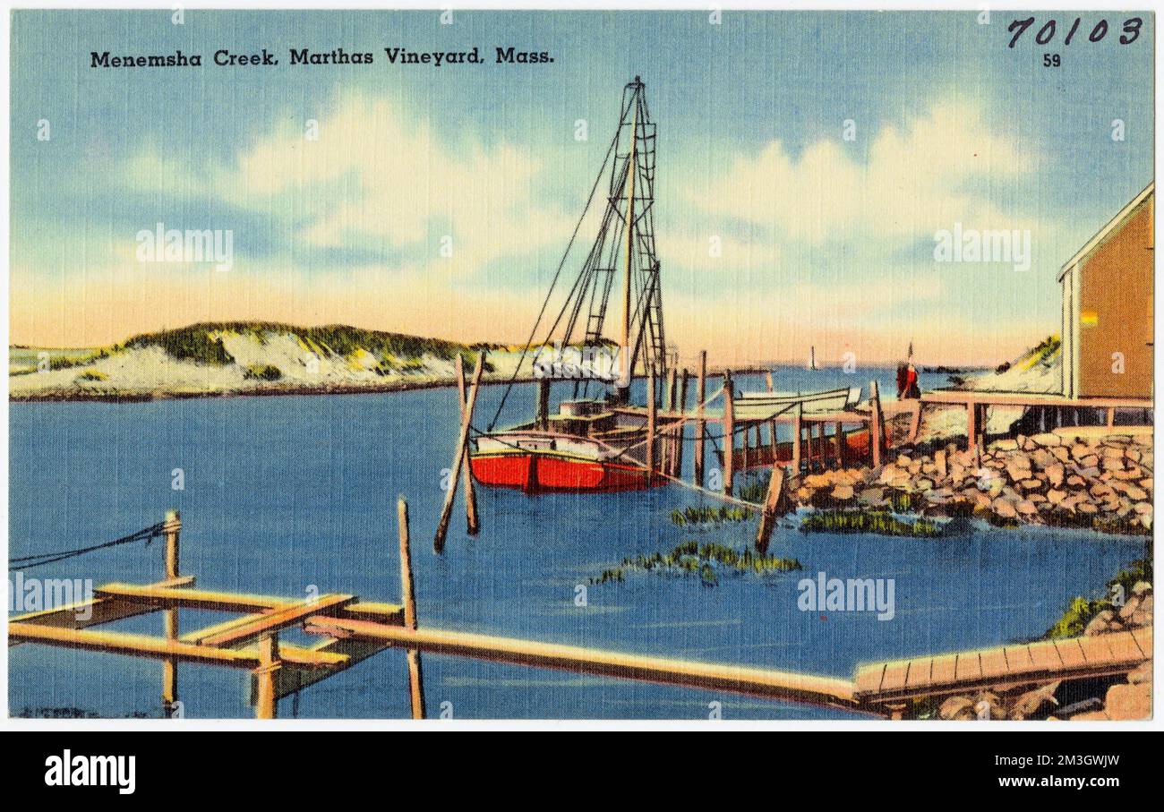 Menemsha Creek, Martha's Vineyard, Mass. , Piers & wharves, Boats ...