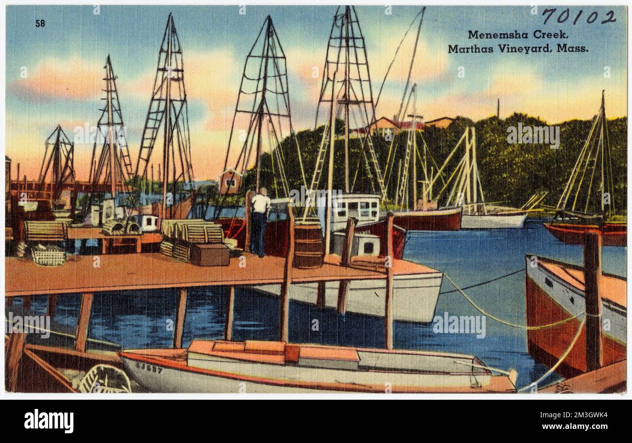Menemsha Creek, Martha's Vineyard, Mass. , Piers & wharves, Boats ...