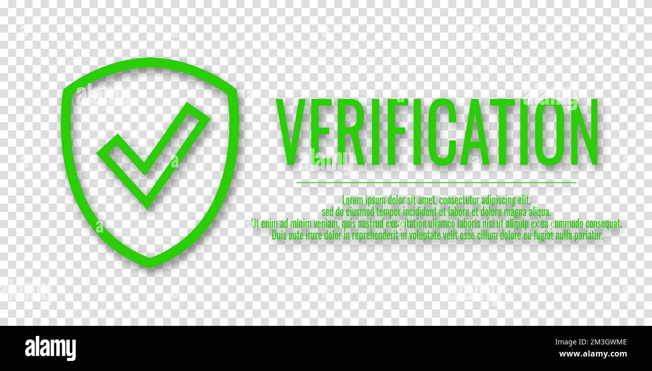 Vector illustration with word Verification on a transparent background ...