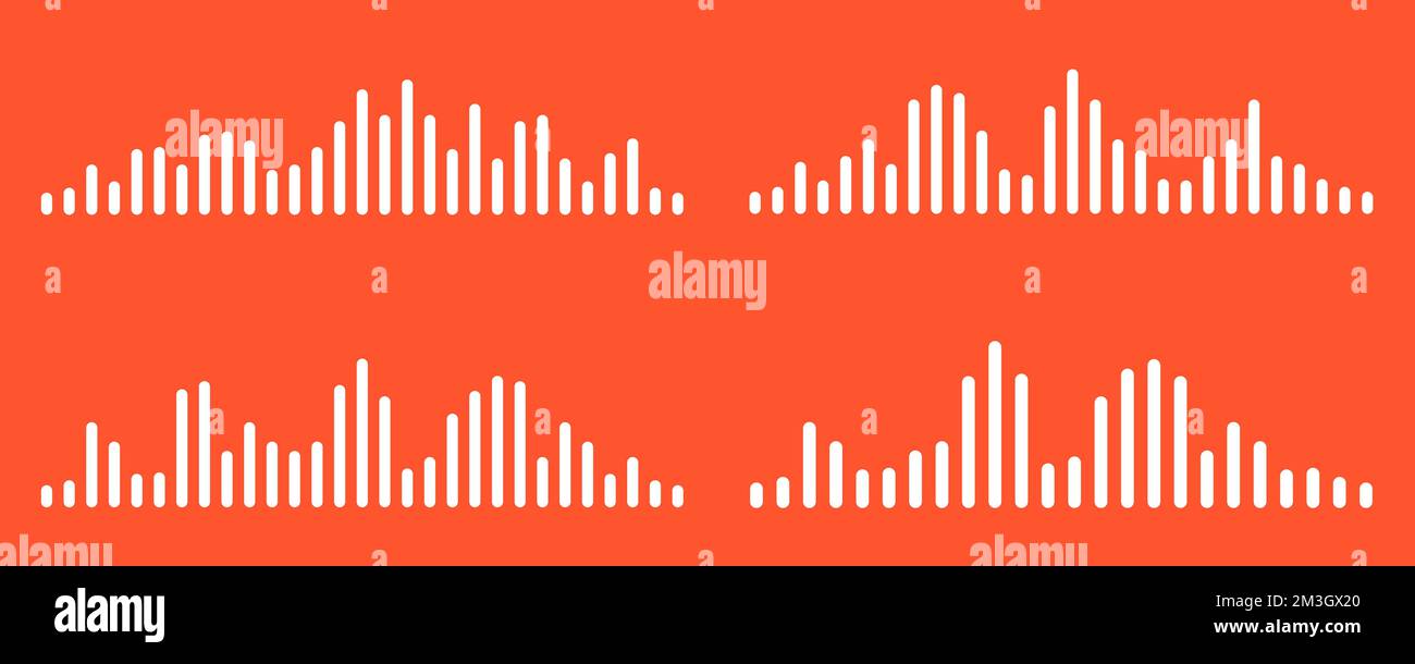 Audio wave. icon sound song. podcast set waves. Symbols on transparent ...