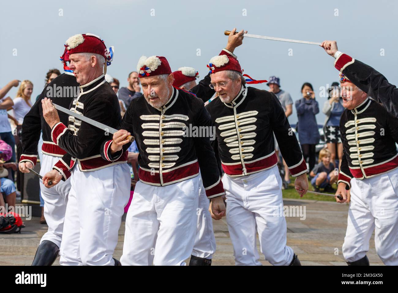 The Handsworth traditional sword dancers at the Whitby Folk week Stock ...