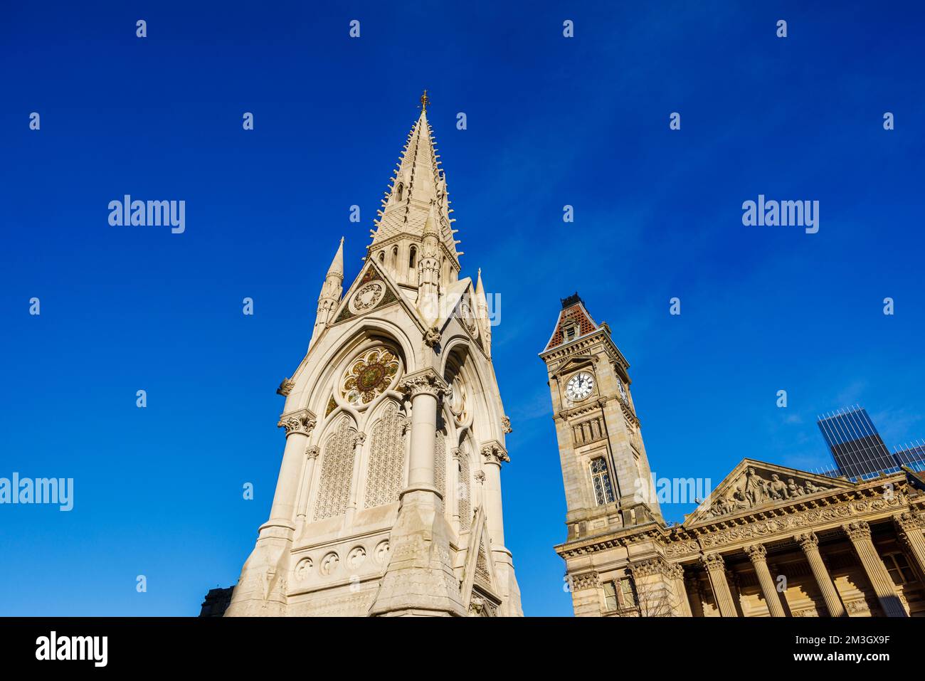 The Chamberlain Memorial and clock tower of the Birmingham Museum & Art ...