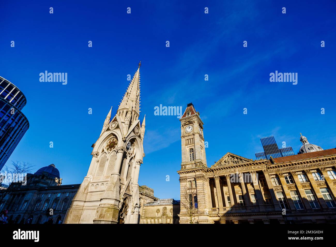 The Chamberlain Memorial and clock tower of the Birmingham Museum & Art ...