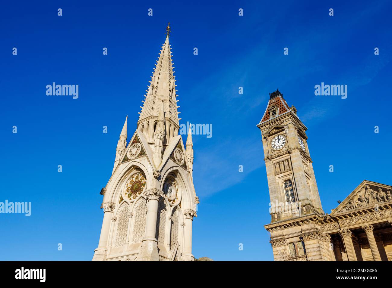 The Chamberlain Memorial and clock tower of the Birmingham Museum & Art ...