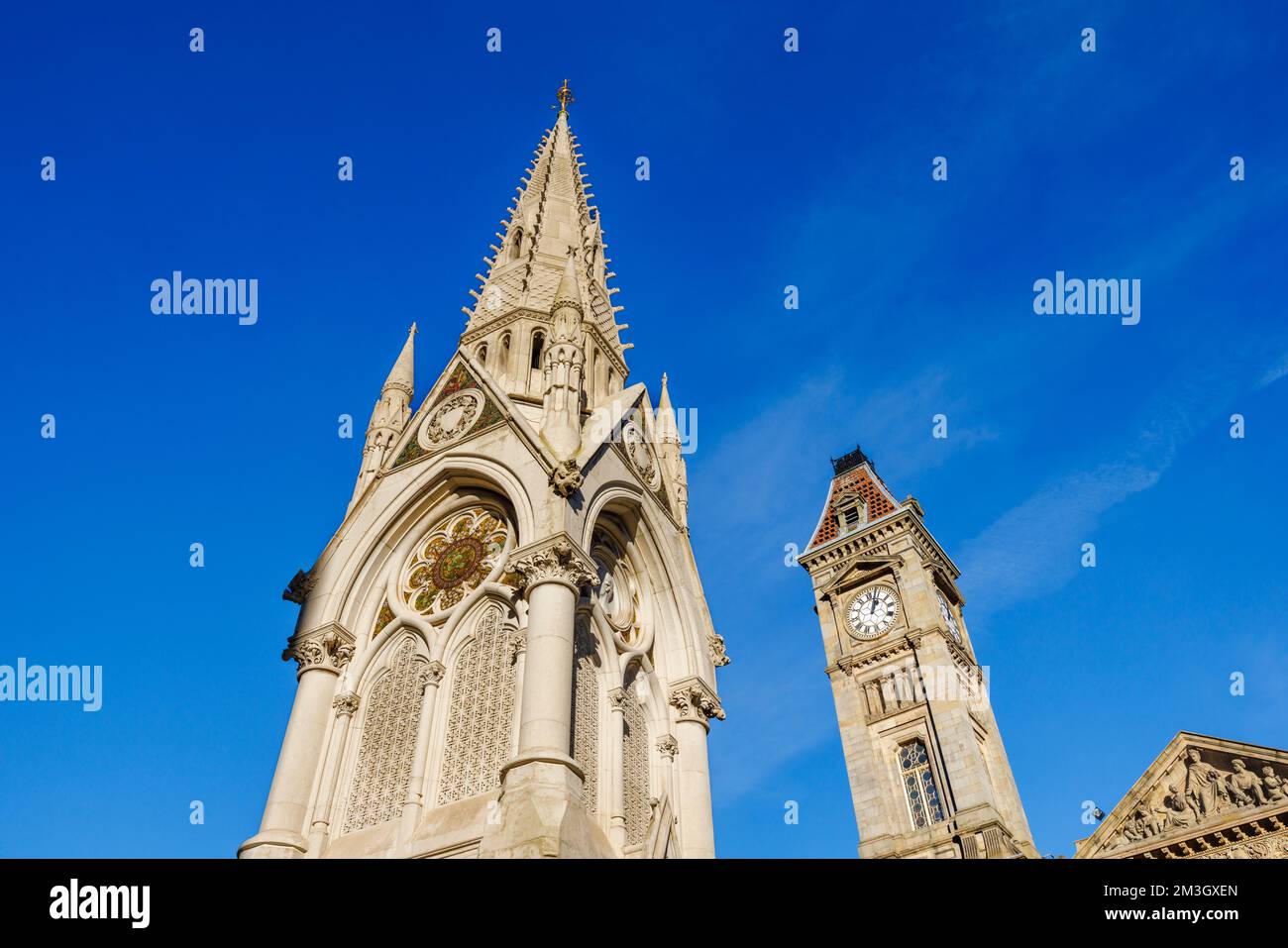 The Chamberlain Memorial and clock tower of the Birmingham Museum & Art ...