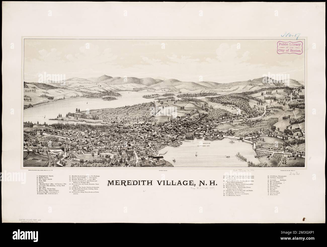 Meredith Village, N.H , Meredith N.H. : Town, Aerial views Norman B ...