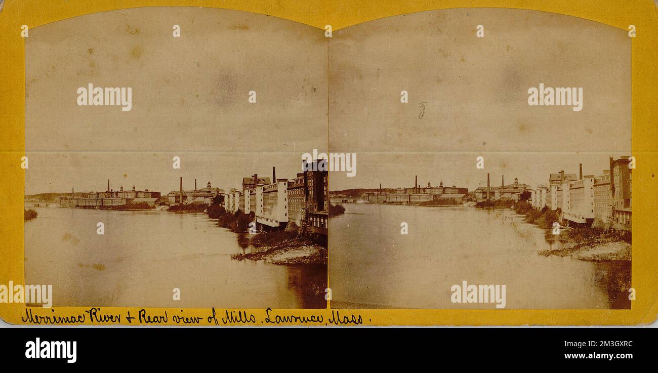 Merrimac River and rear view of mills, Lawrence, Mass. , Rivers ...