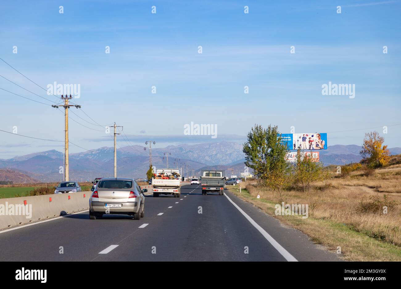 A picture of diverse traffic on a Romanian highway Stock Photo - Alamy