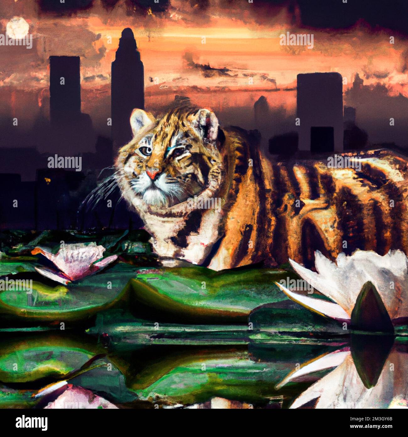 France, Paris on 2022-12-12. Digital illustration of a wild animal ...
