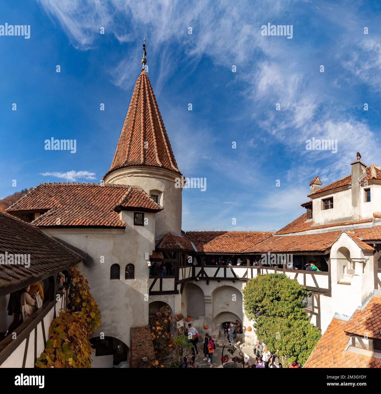 A picture of the Bran Castle as seen from its courtyard Stock Photo - Alamy