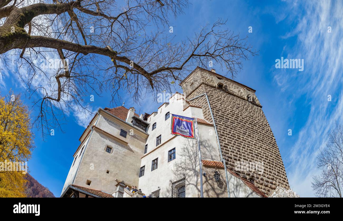 A picture of the Bran Castle in the fall Stock Photo - Alamy