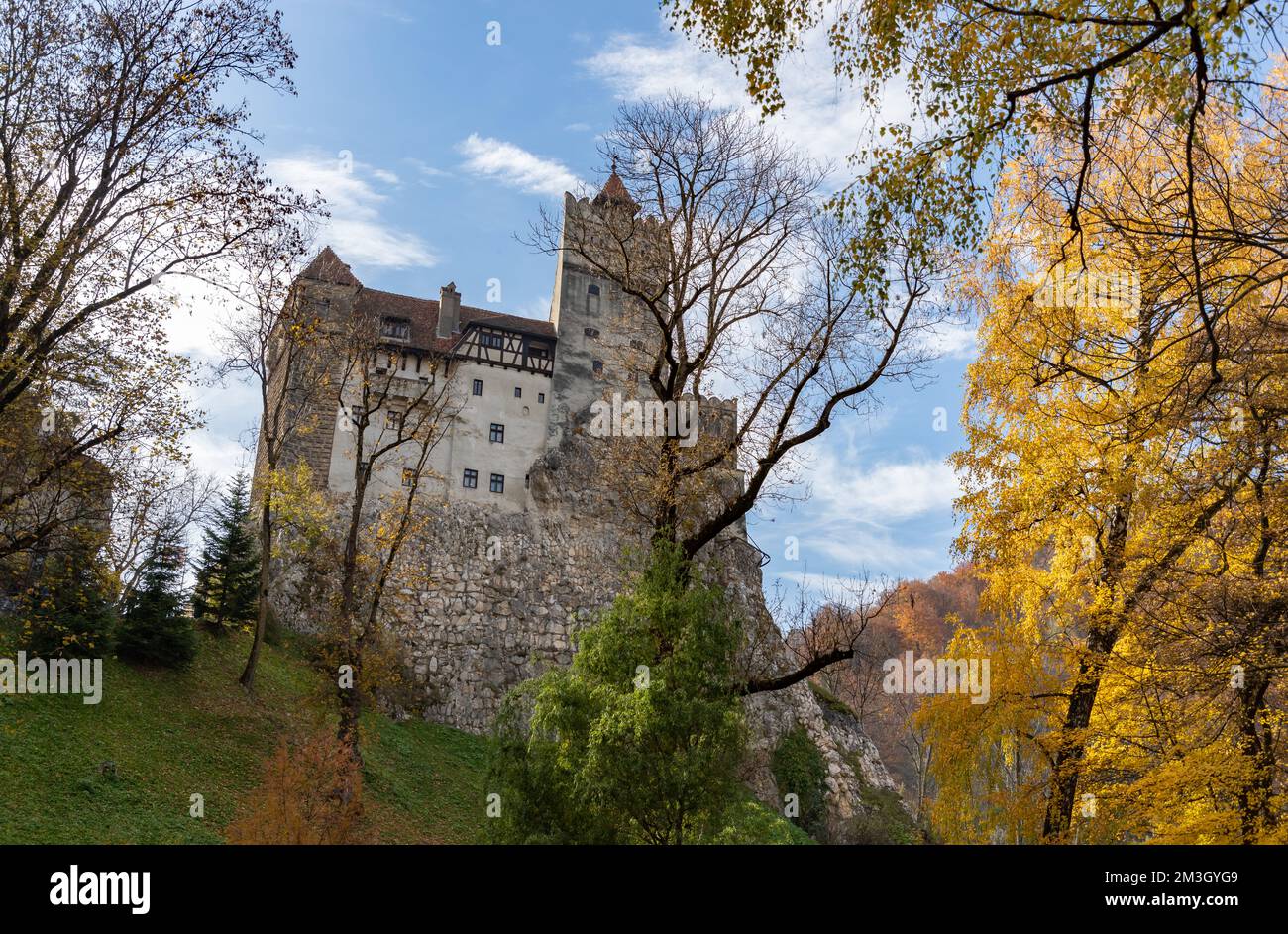 A picture of the Bran Castle in the fall Stock Photo - Alamy