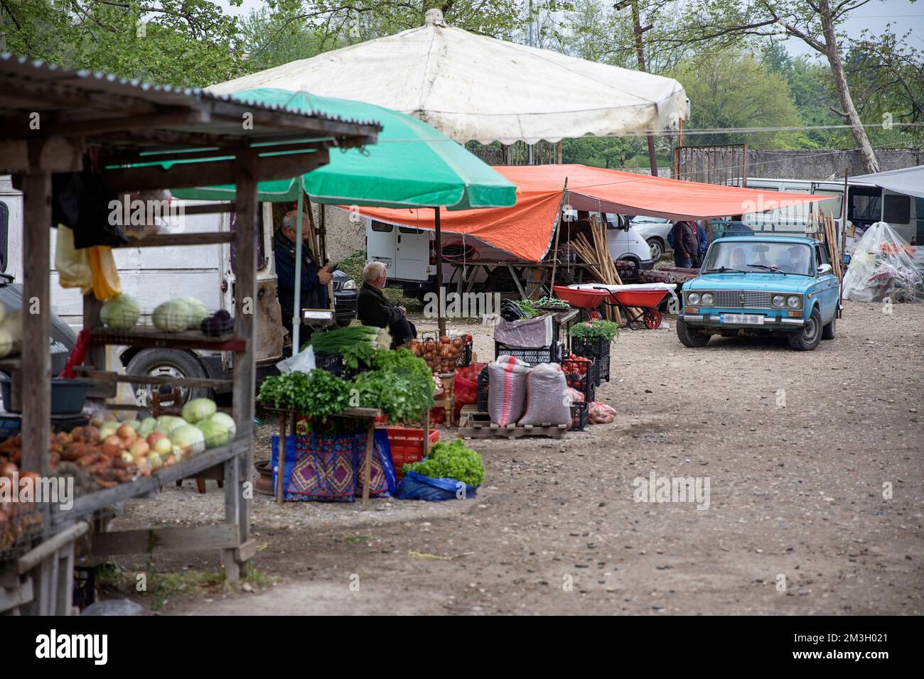 Traditional local market in Martvili village close to Kutaisi, selling ...