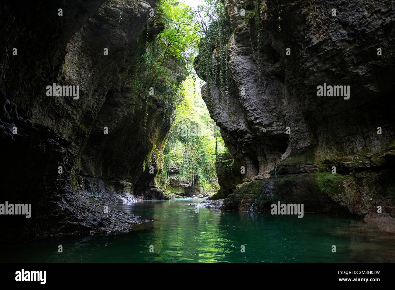 Spectacular Martvili canyon on Abasha river near Kutaisi, natural ...