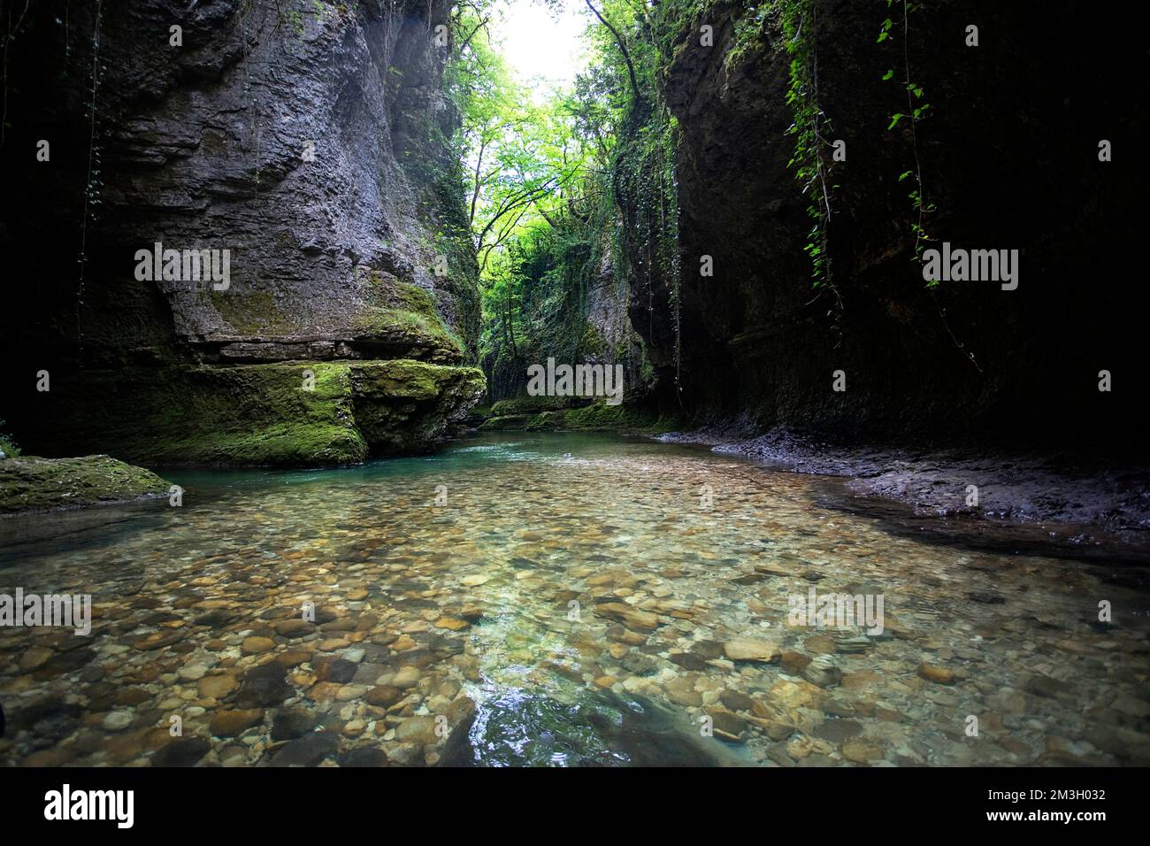 Spectacular Martvili canyon on Abasha river near Kutaisi, natural ...