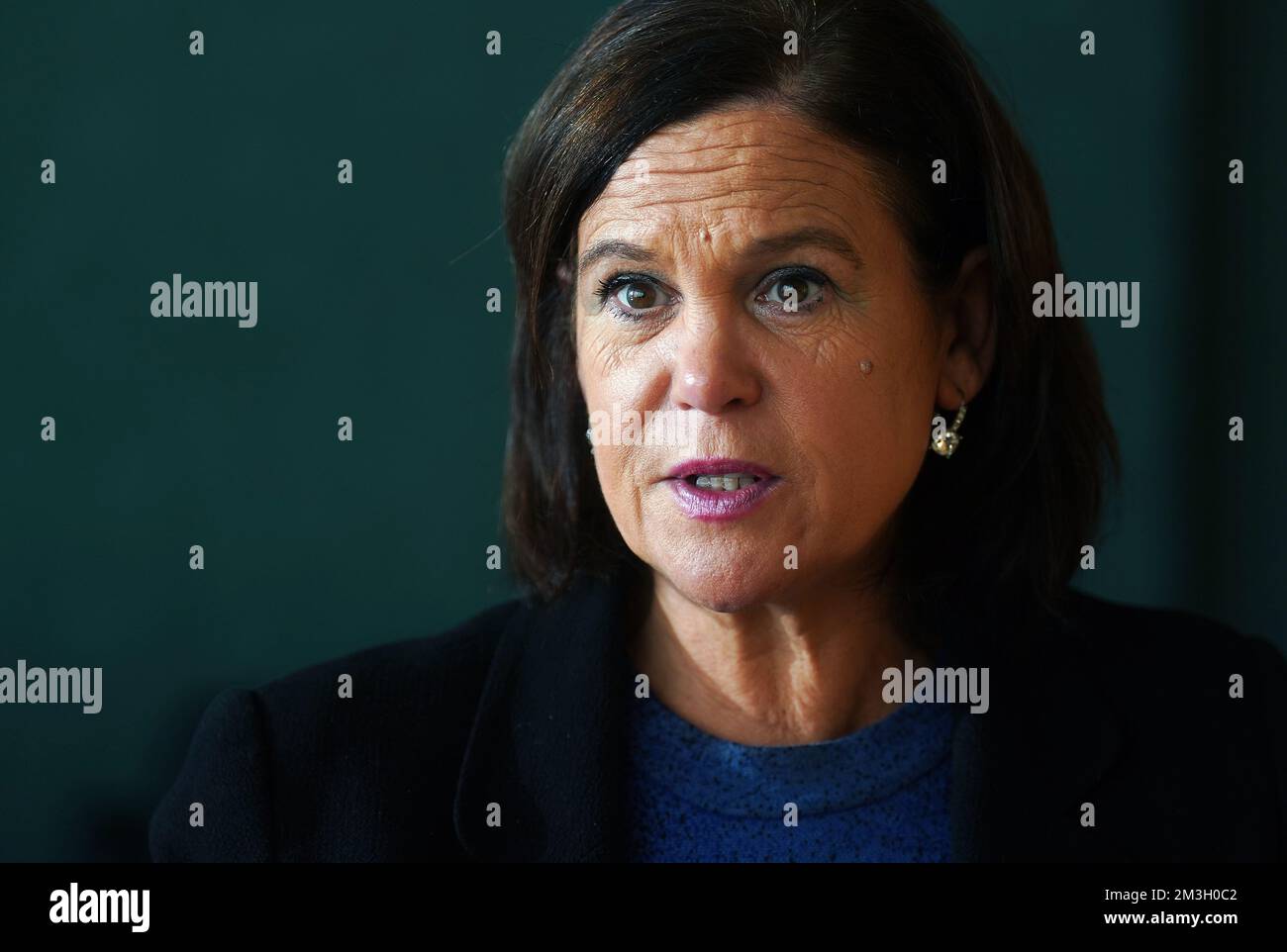 Sinn fein leader mary lou mcdonald speaking leinster house hi-res stock ...