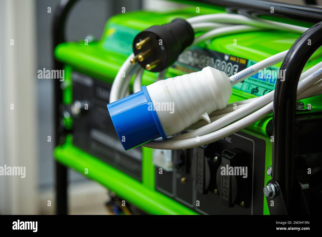 Electric plug with wires on the generator. Special electrical plugs for ...