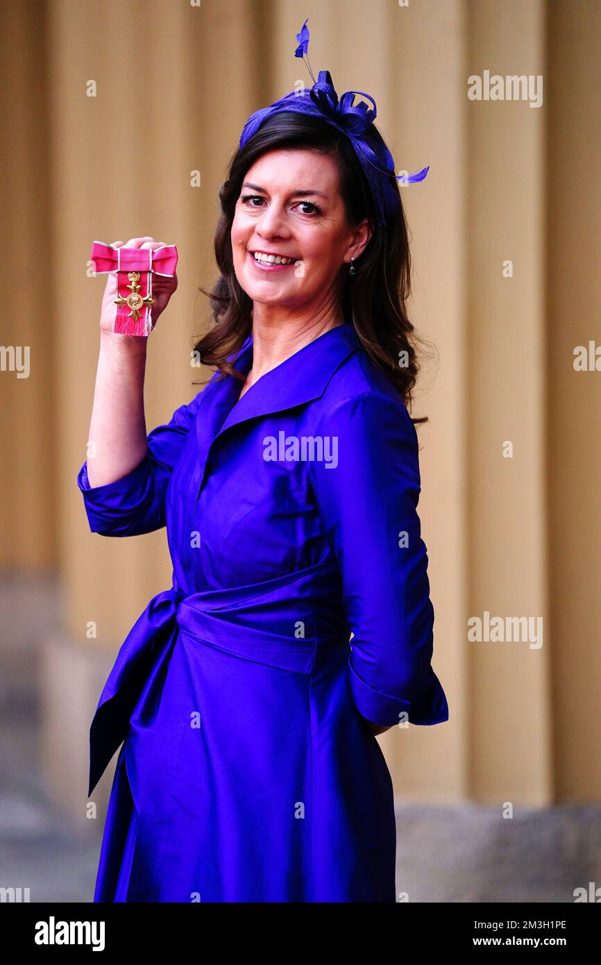 Journalist and campaigner Alexis Bowater after being made an Officer of ...