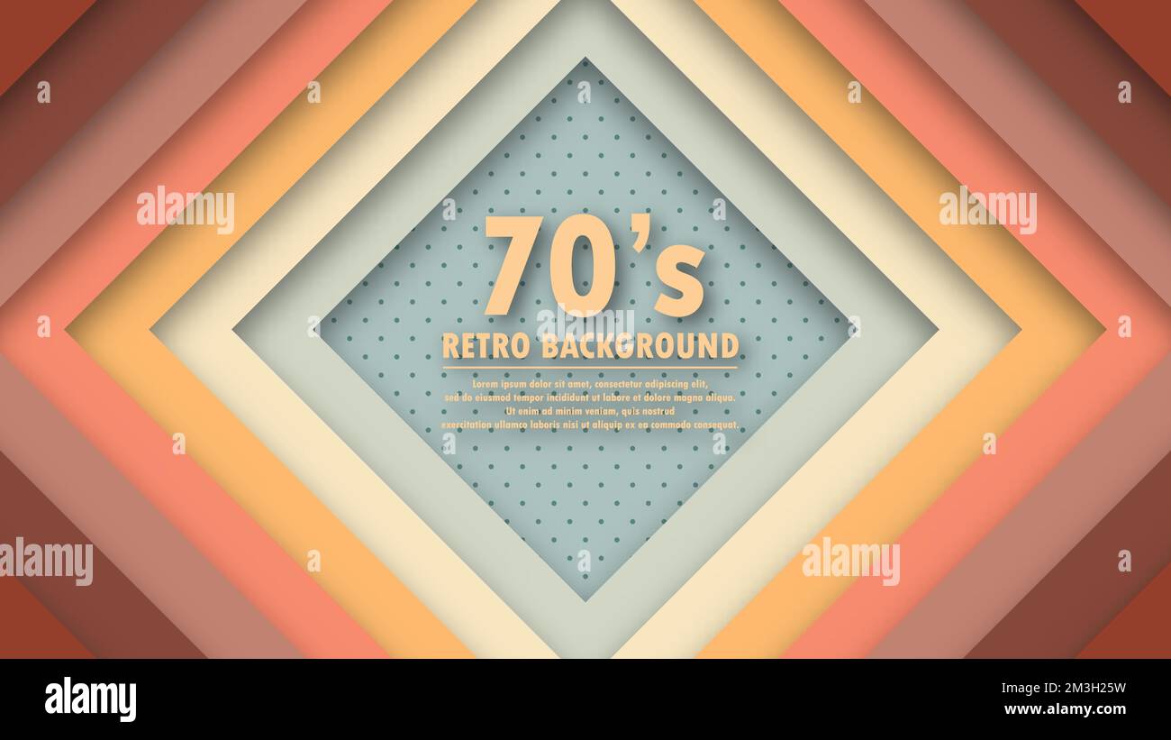 Abstract 1970's background with rhombus elements and retro colors ...