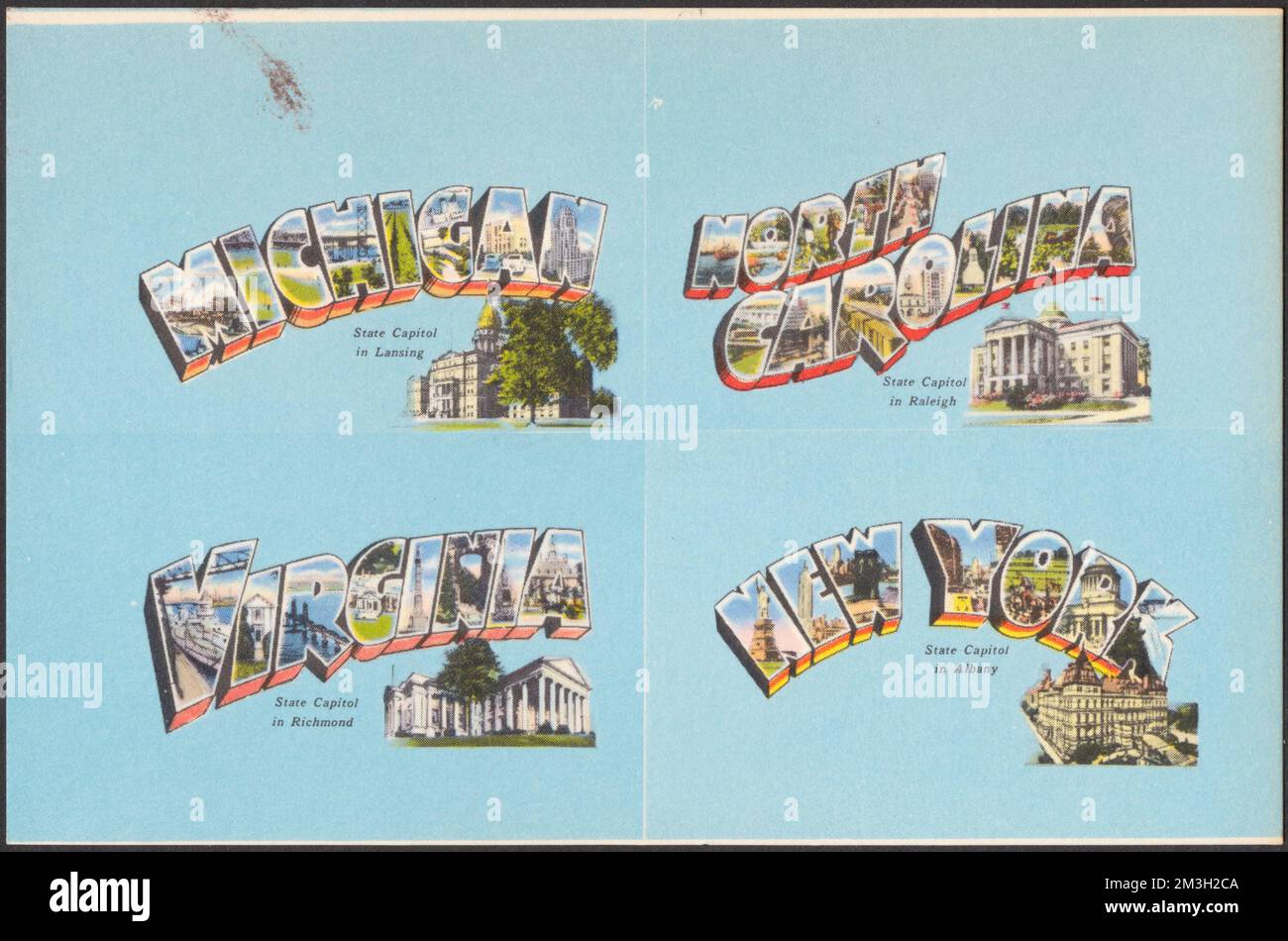 Michigan. North Carolina. Virginia. New York , Capitols, Tichnor ...