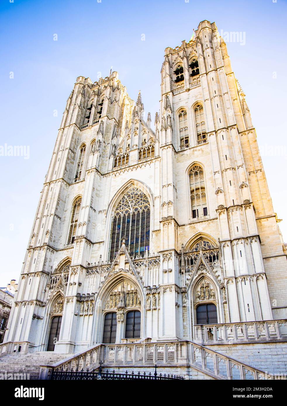 St Michael and St Gudula Cathedral exterior in Brussels Belgium Stock ...