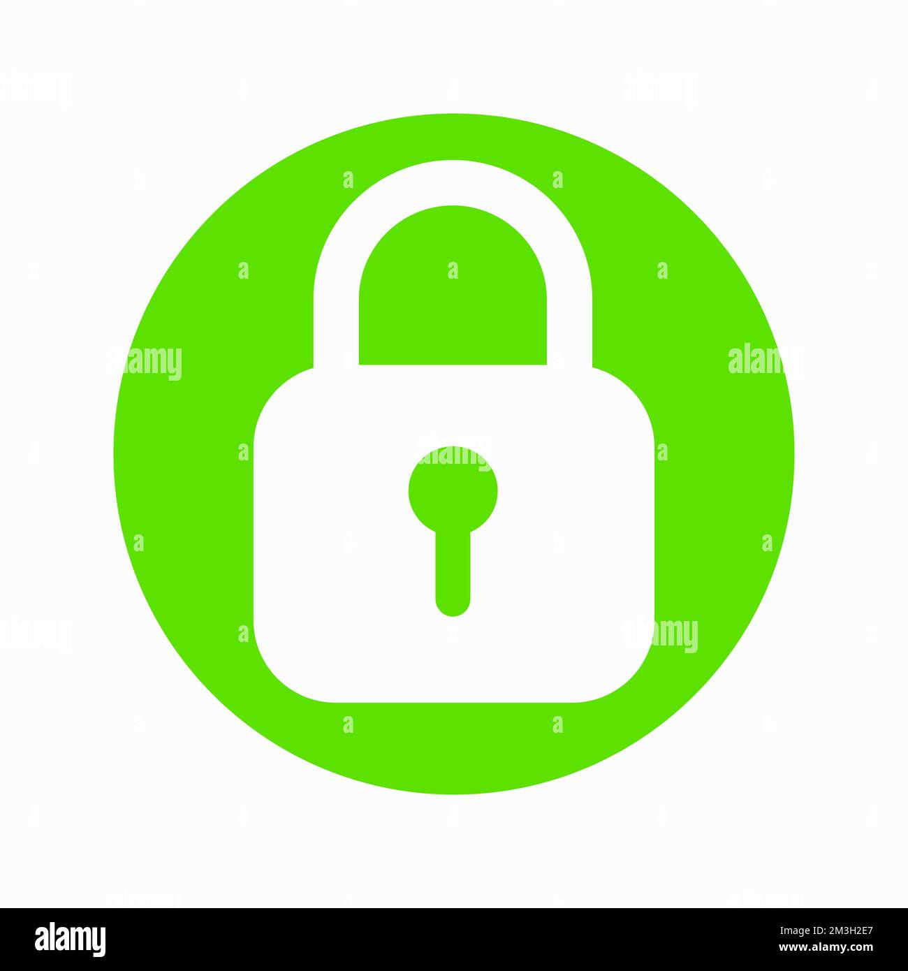 Green padlock icon isolated on white background. Symbol sign lock ...