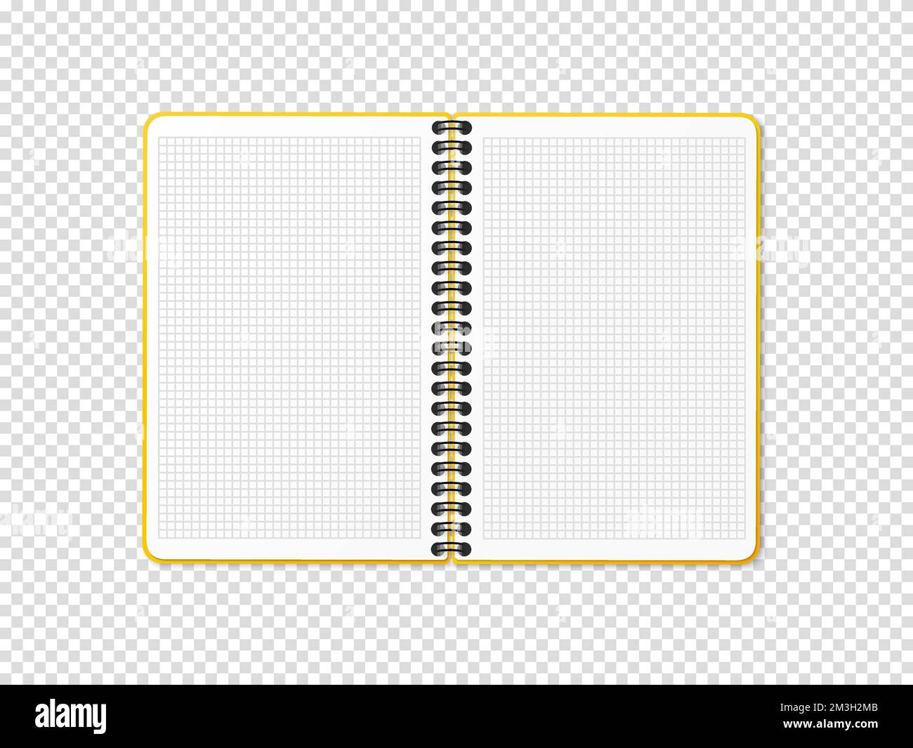 A notebook with a vertical spring. Notepad in a cage grid with a white ...