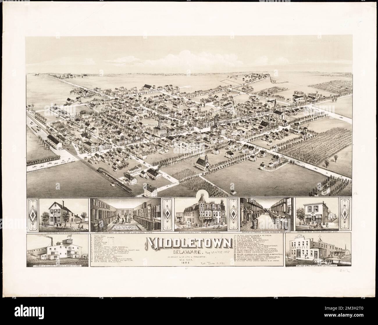 Middletown, Delaware : 1885 , Middletown Del., Aerial views Norman B ...