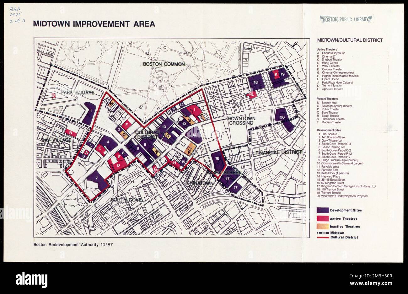 Midtown improvement area , Boston Mass., Maps, Theaters, Massachusetts ...