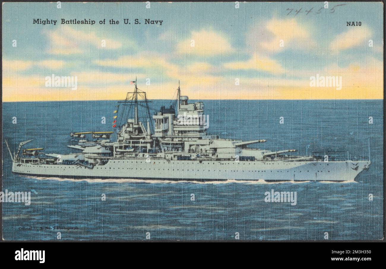 Mighty battleship of the U. S. Navy , Battleships, Tichnor Brothers ...