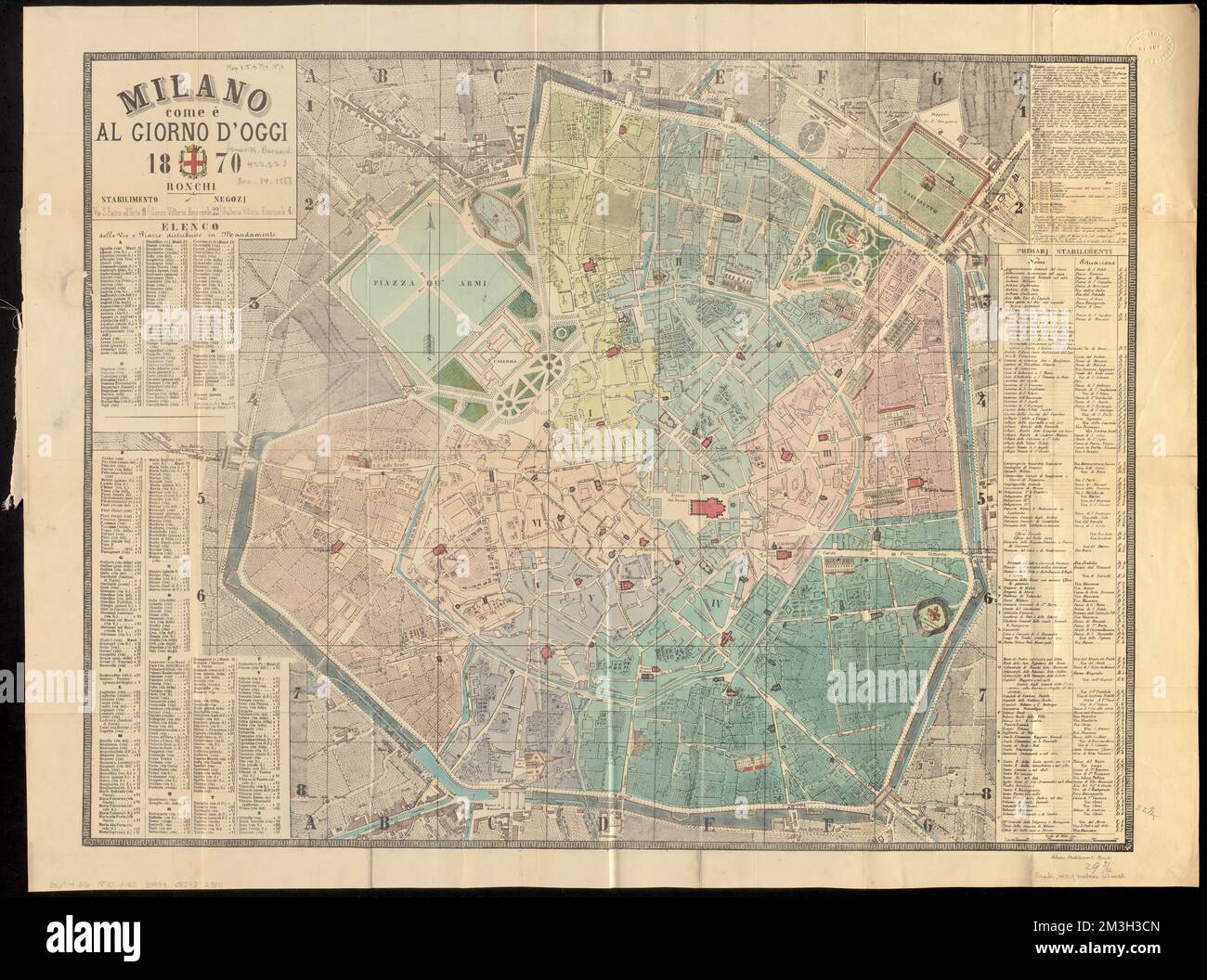 Milano come é al giorno d'oggi 1870 , Milan Italy, Maps Norman B. Leventhal Map Center ...