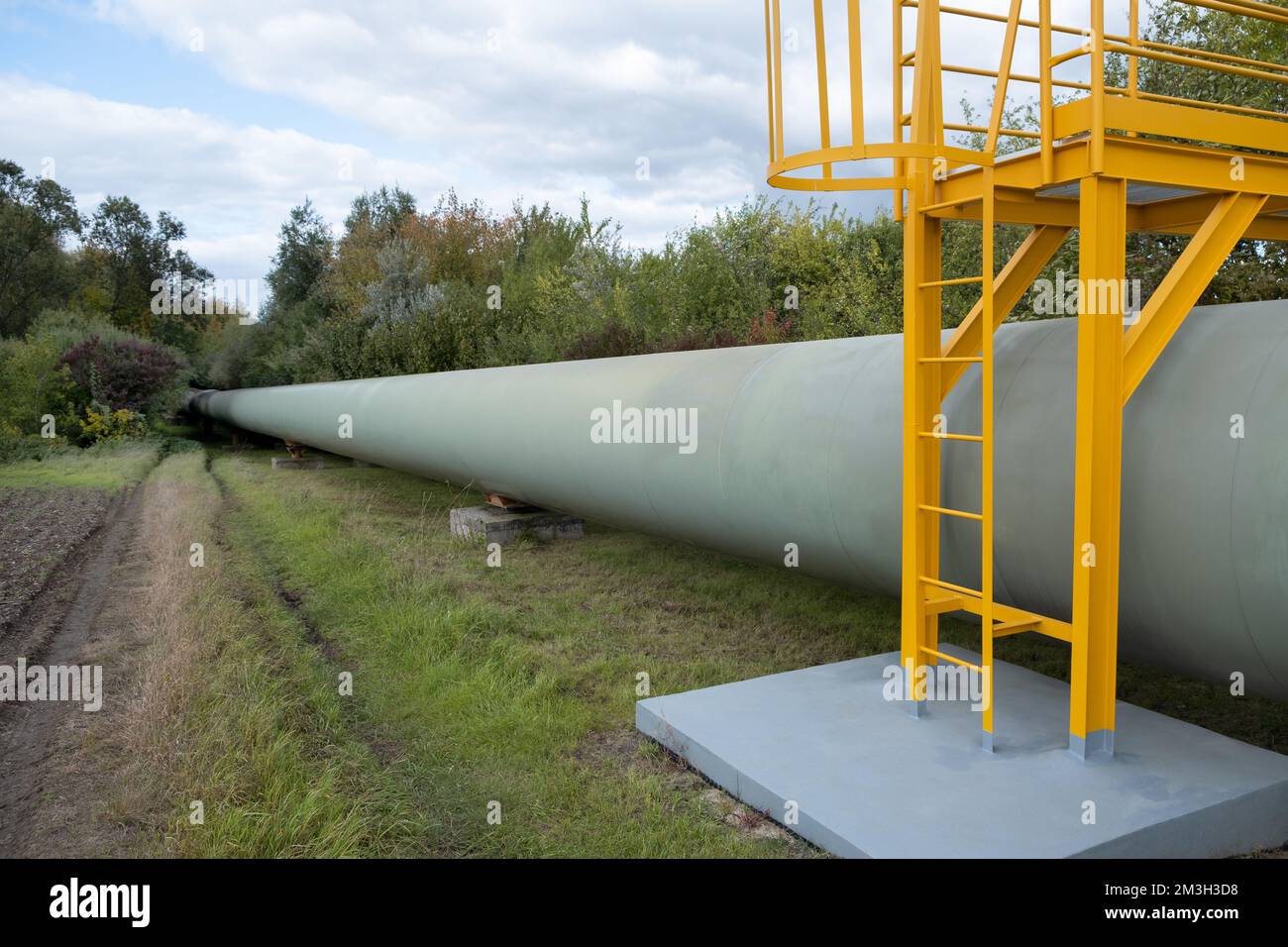 natural gas insulated pipelines in the field in Europe. Hub of the ...