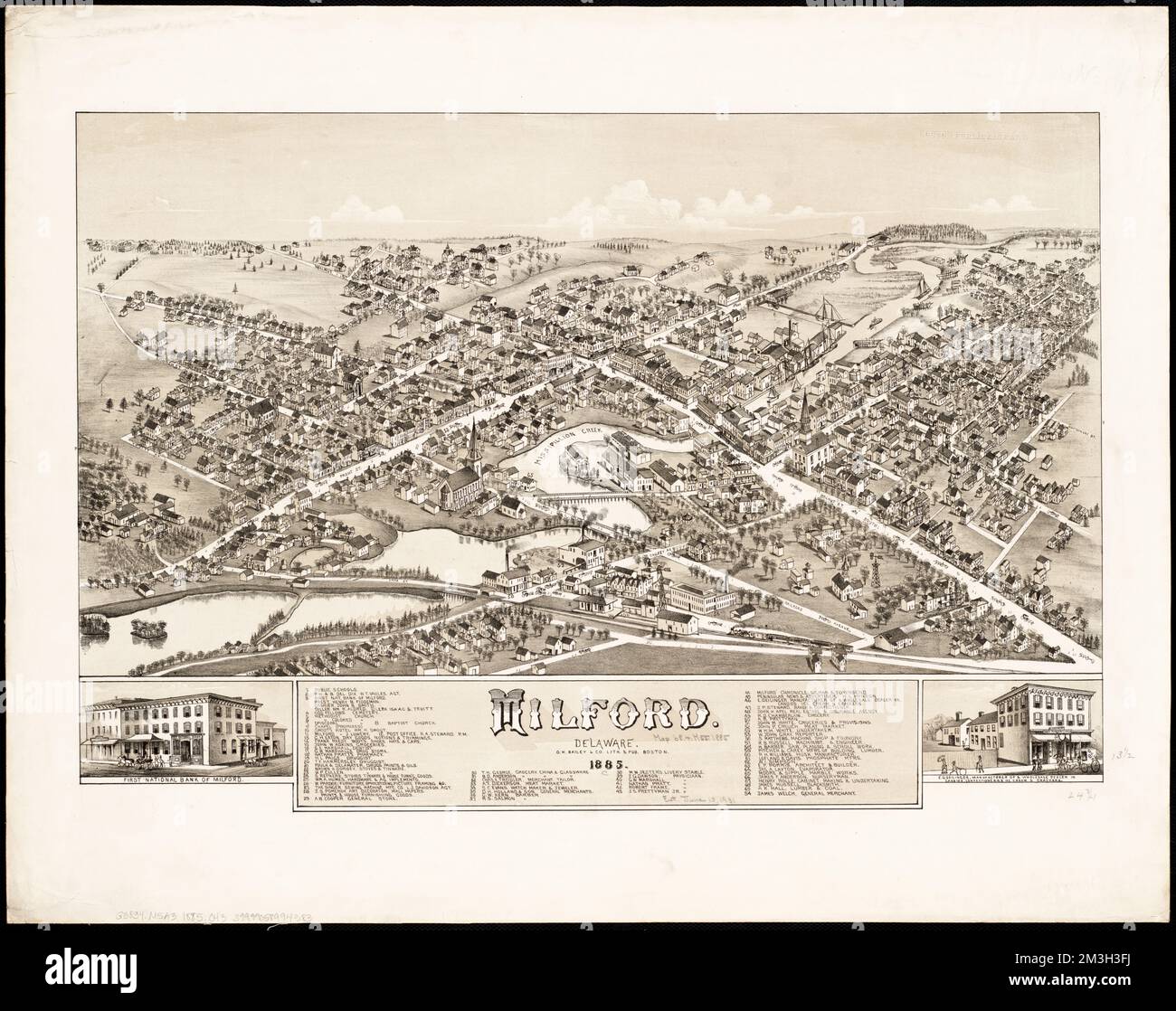 Milford, Delaware : 1885 , Milford Del., Aerial views Norman B ...