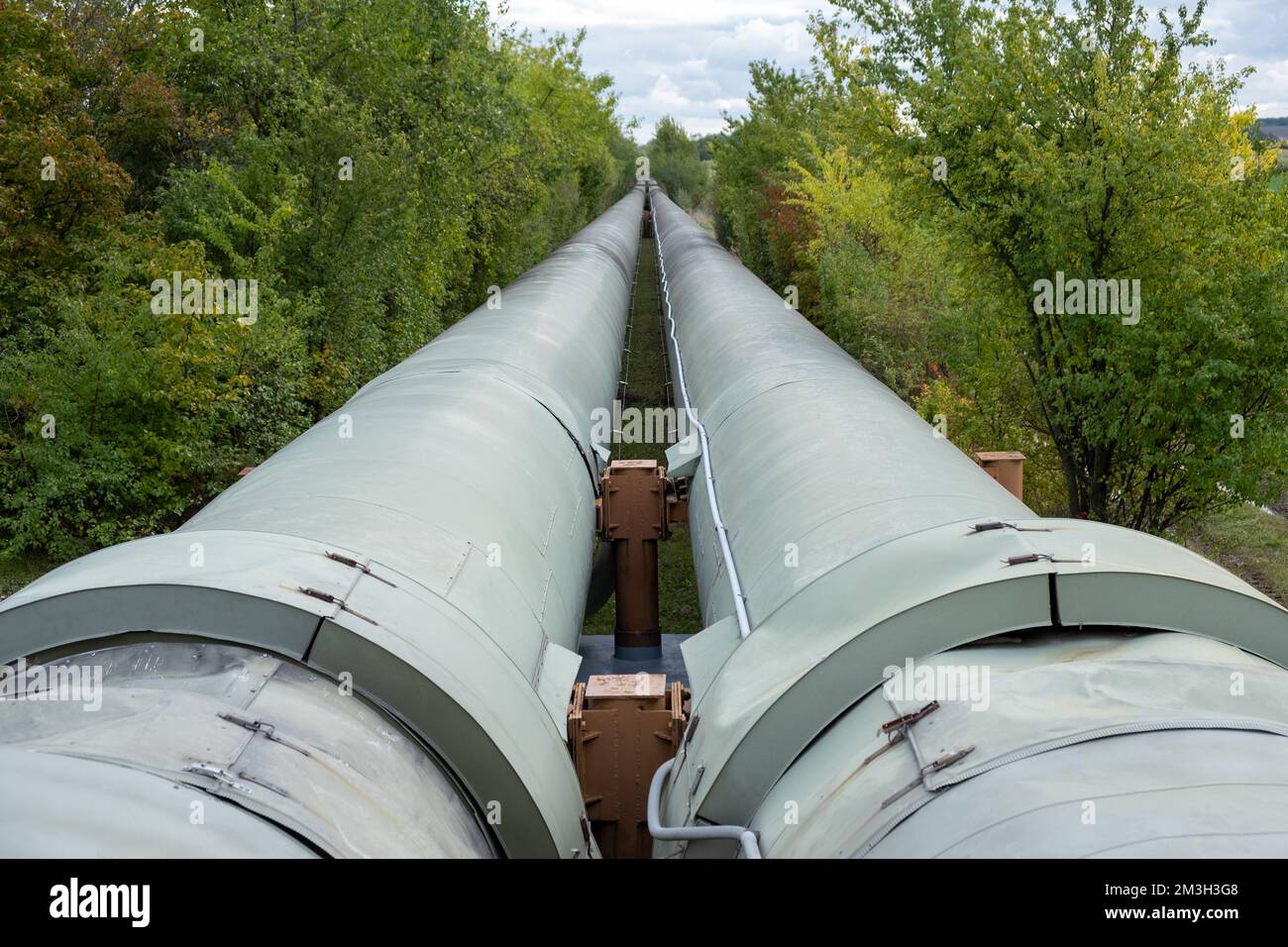 Thermal energy transfer infrastructure. central heating pipes in a ...