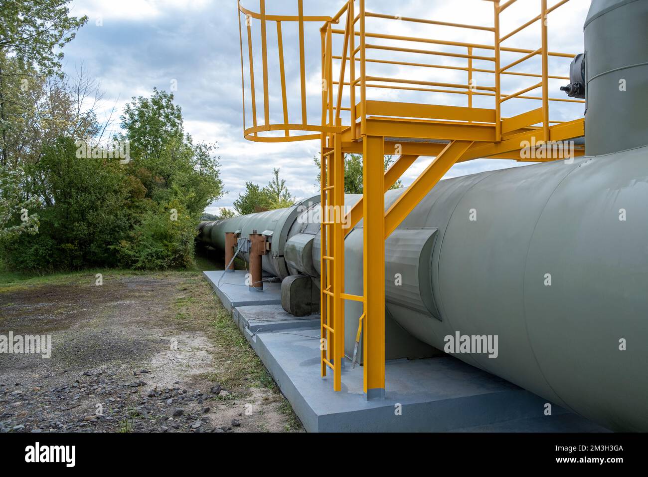 natural gas insulated pipelines in the field in Europe. Hub of the ...