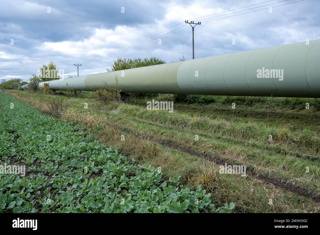 natural gas insulated pipelines in the field in Europe. Hub of the ...