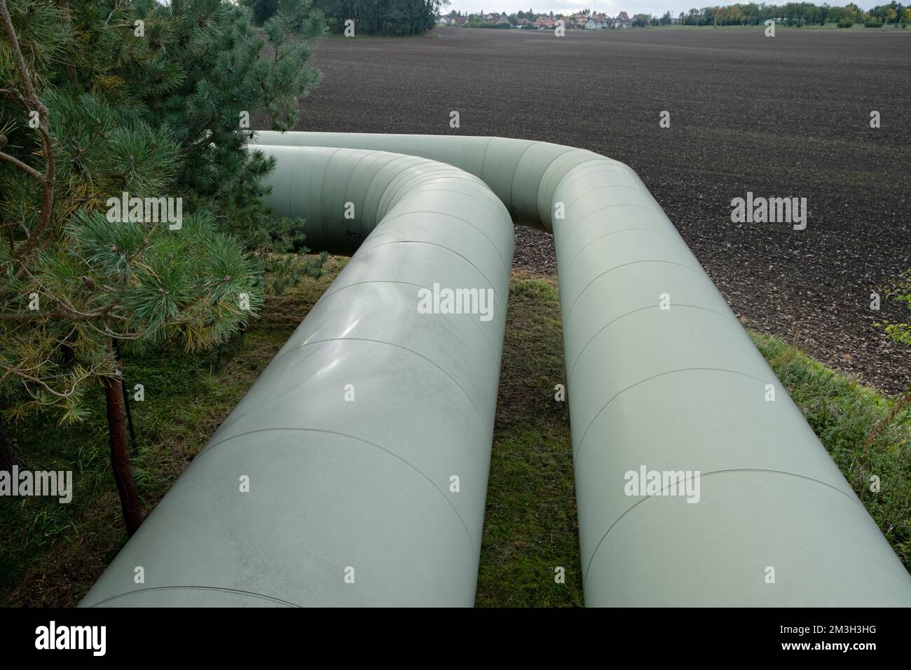 Thermal energy transfer infrastructure. central heating pipes in a ...