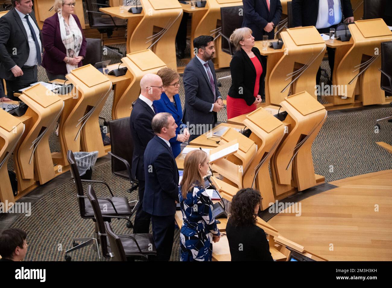 Scottish cabinet ministers listen to presiding officer hi-res stock ...