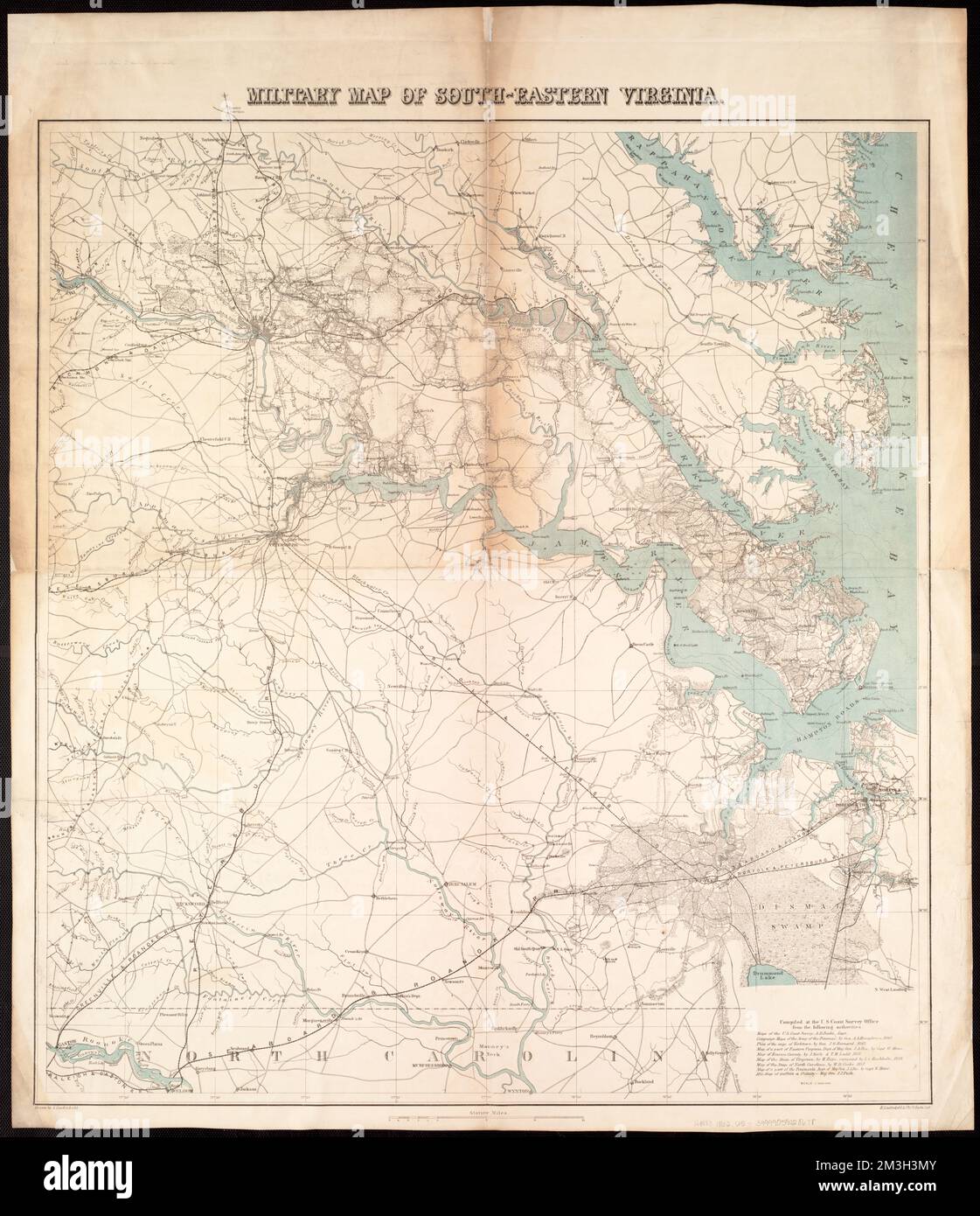 Military map of south-eastern Virginia , Virginia, History, Civil War ...