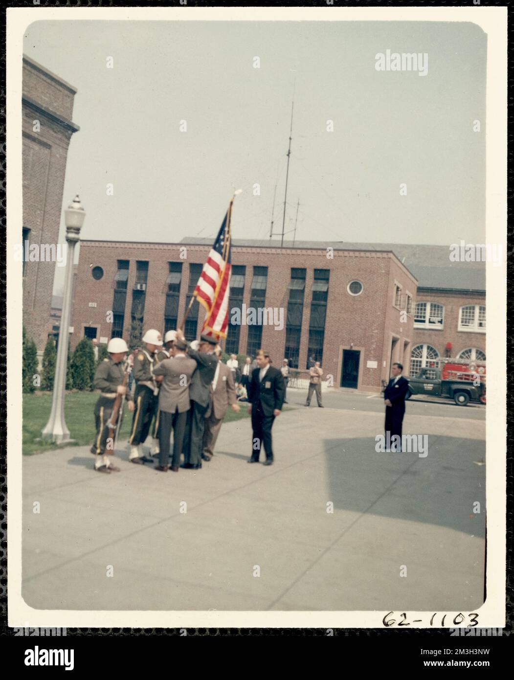 Military men holding flag , Armories, Military parades & ceremonies ...