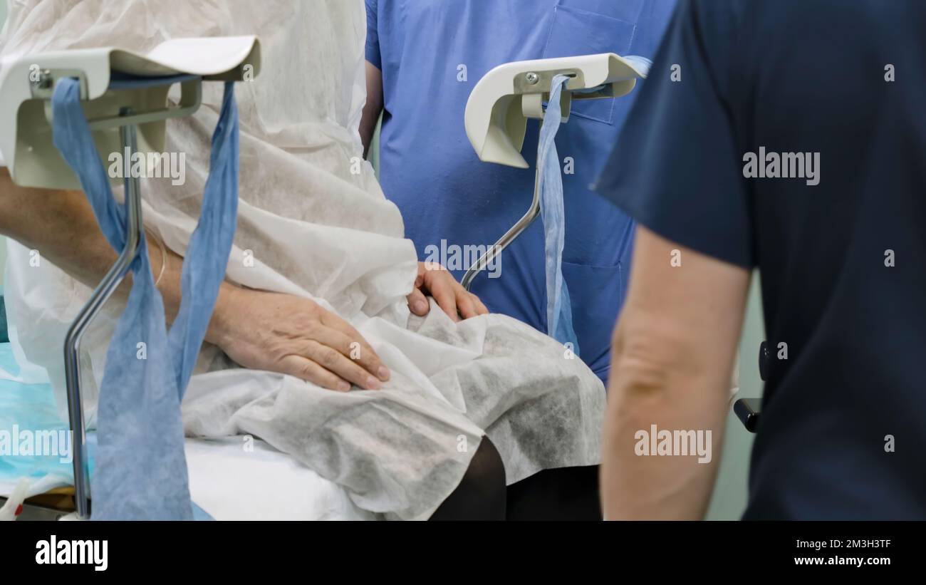 Surgical operation. Creative. A bright large room where surgeons can be ...