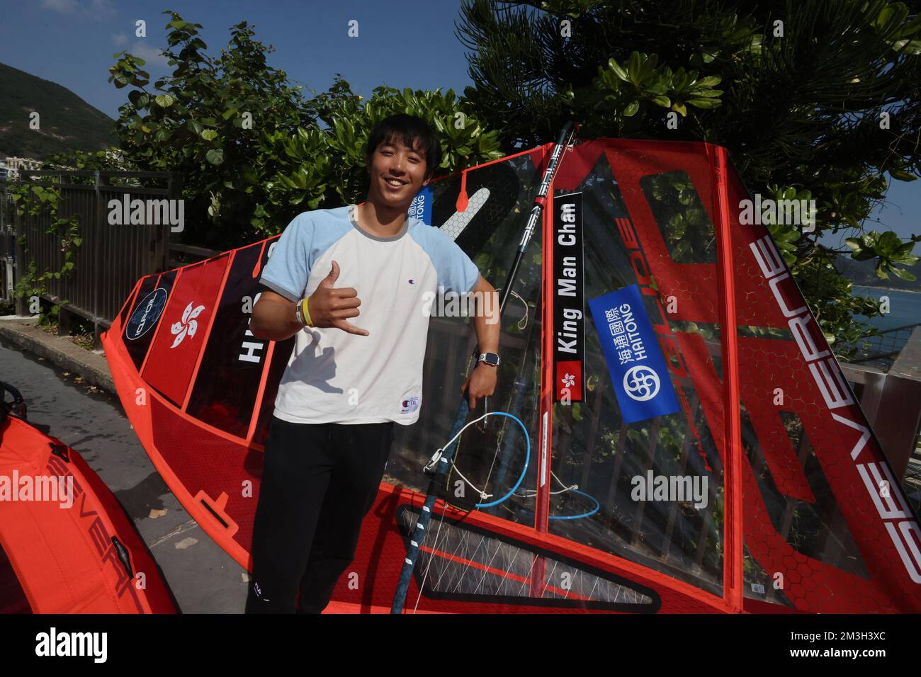 Hong Kong windsurfer Cheng Ching-yin at the Asian Windsurfing ...