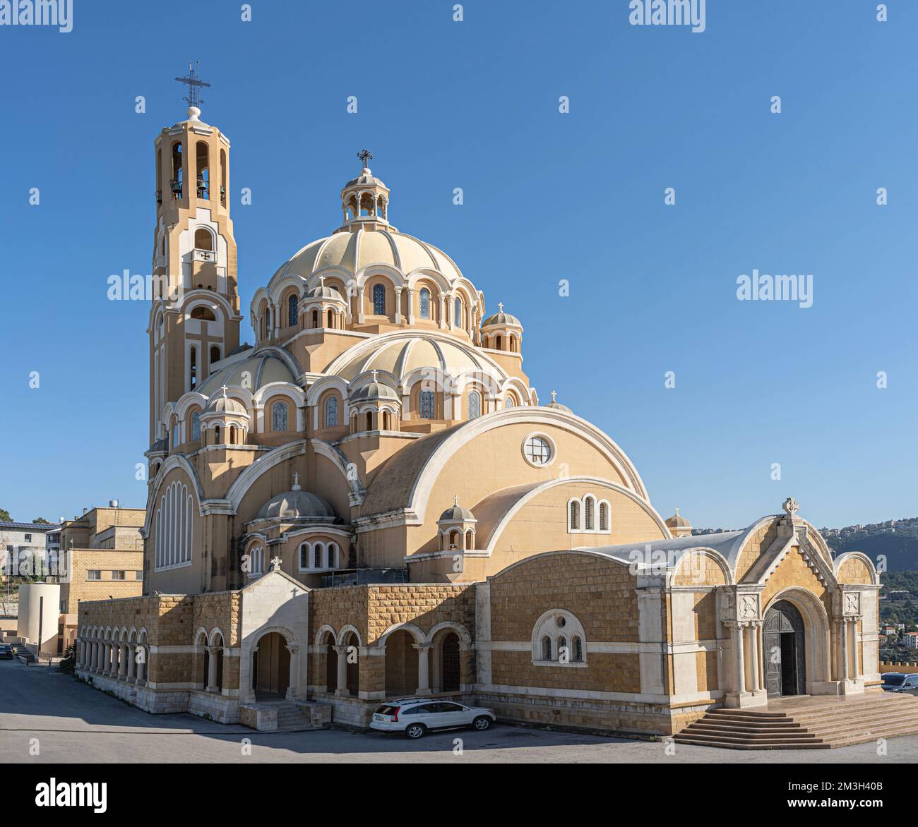 Melkite Greek Catholic basilica of St. Paul at Harissa, Lebanon Stock ...