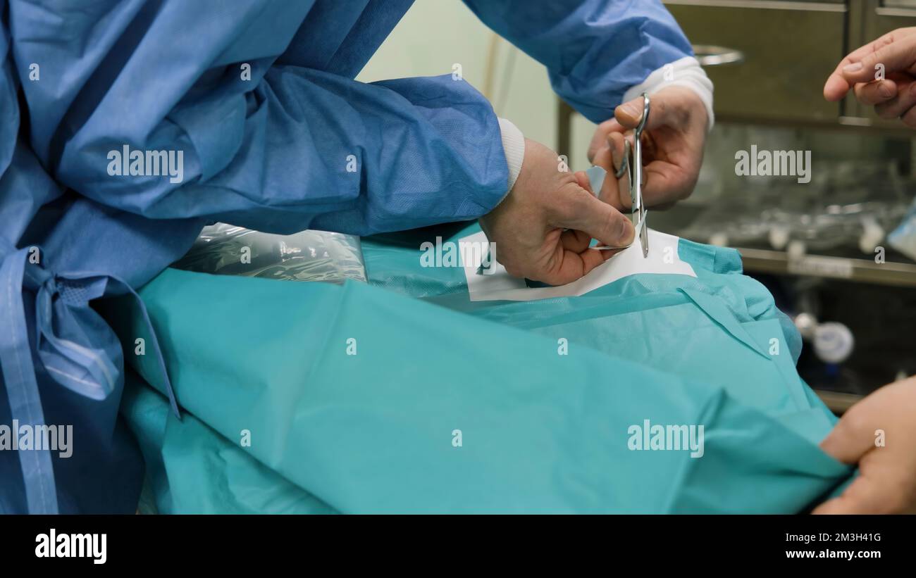 Surgical operation. Creative. A bright large room where surgeons can be ...