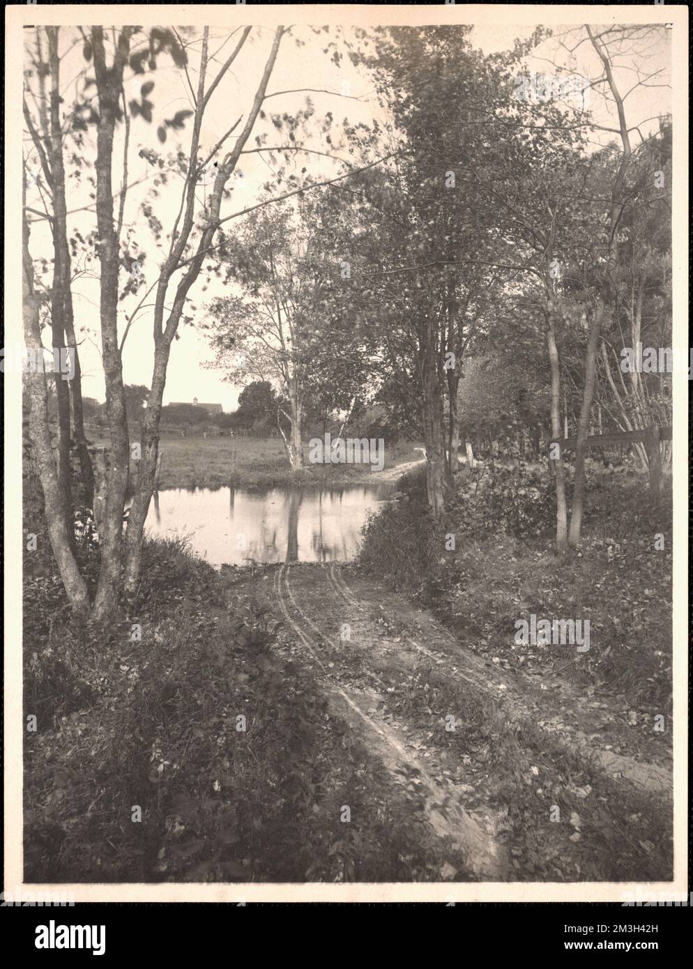 Mill Brook, Claypit Hill Road ford. , Rivers, Roads, Trees. Wayland ...