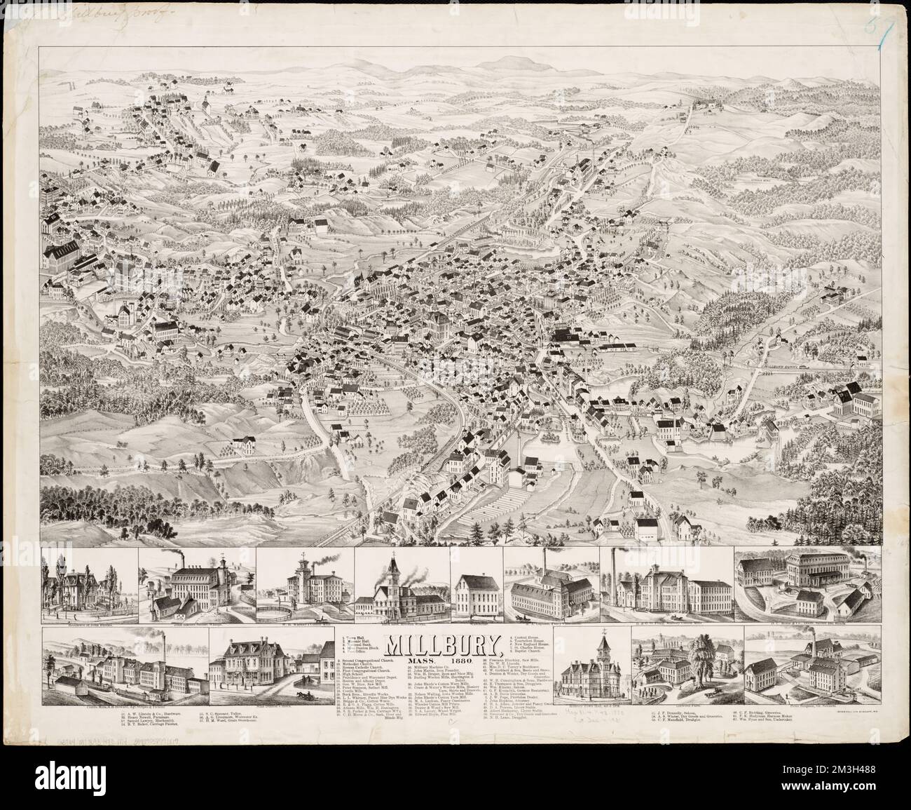 Millbury Mass 1880 Millbury Mass Aerial Views Norman B